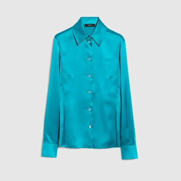 Gucci Silk Satin Shirt - Blue