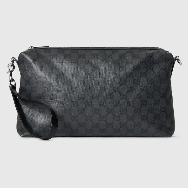 Gucci Essence Classic Medium Crossbody Bag Original Gg Fabric - Black
