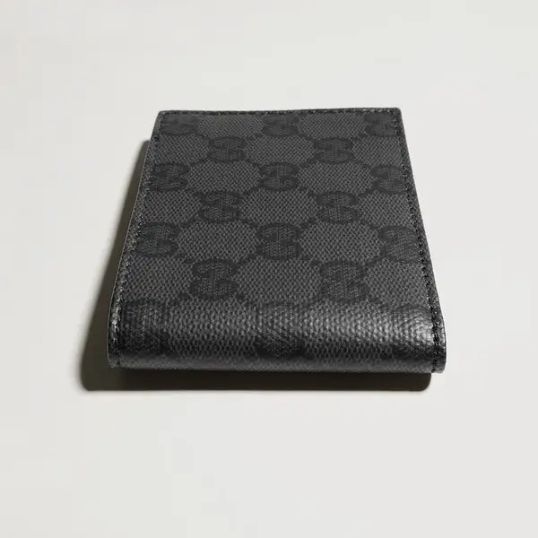 Gucci Essence Classic Bi-fold Wallet Original Gg Fabric - Black