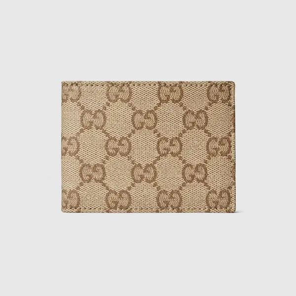 Gucci Gg Bi-fold Wallet Original Gg Fabric - Beige