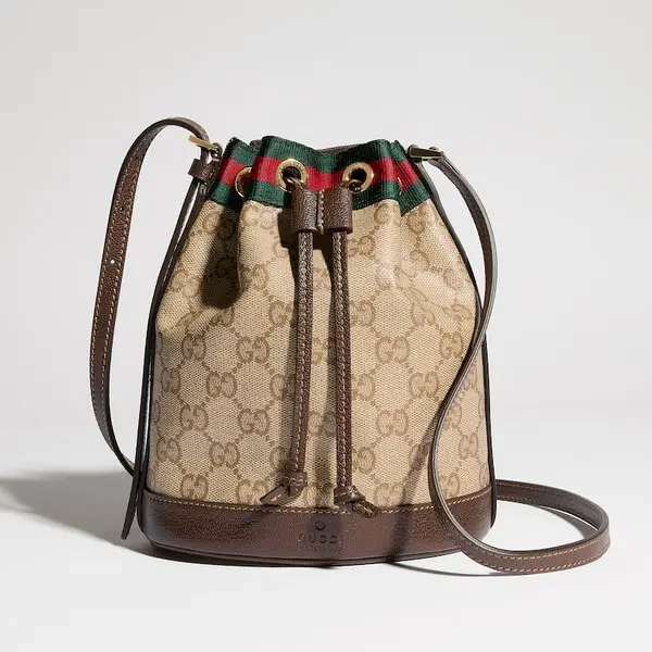 Gucci Mini Bucket Bag With Web Gg Canvas - Beige