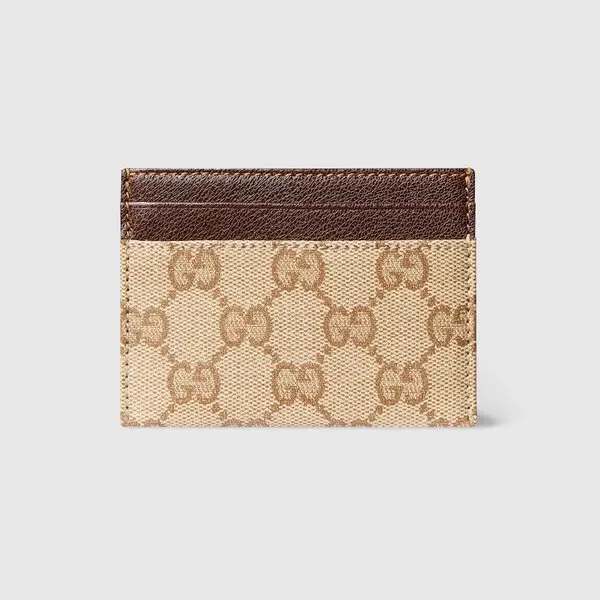 Gucci Gg Card Case Original Gg Fabric - Beige