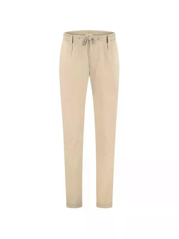 AURELIEN Drawstring Twill Trousers - Neutrals
