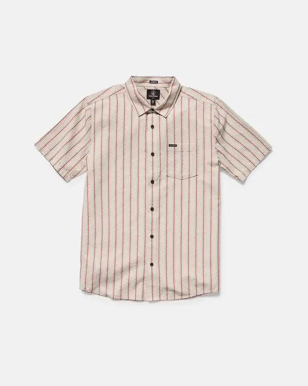 Volcom Sato Stripe Short Sleeve Shirt - Stone