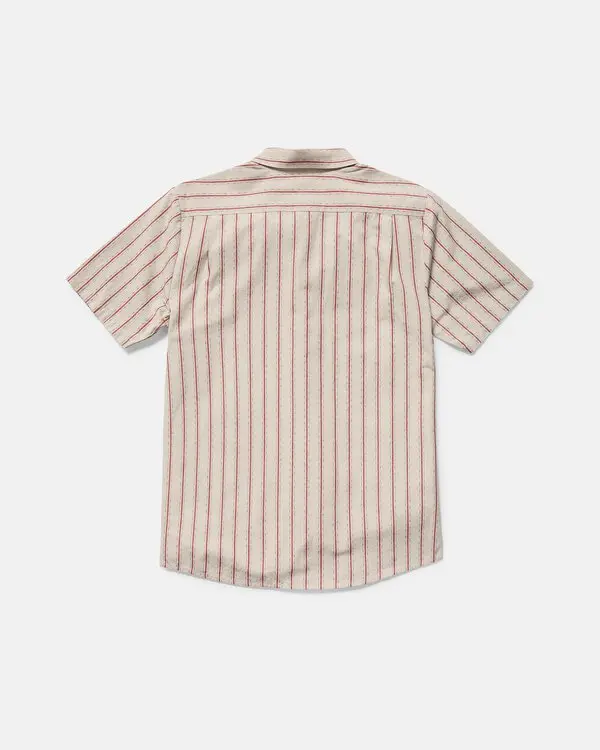 Volcom Sato Stripe Short Sleeve Shirt - Stone