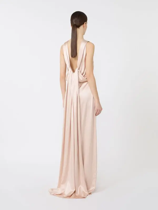 Max Mara Long Silk Satin Dress - Powder