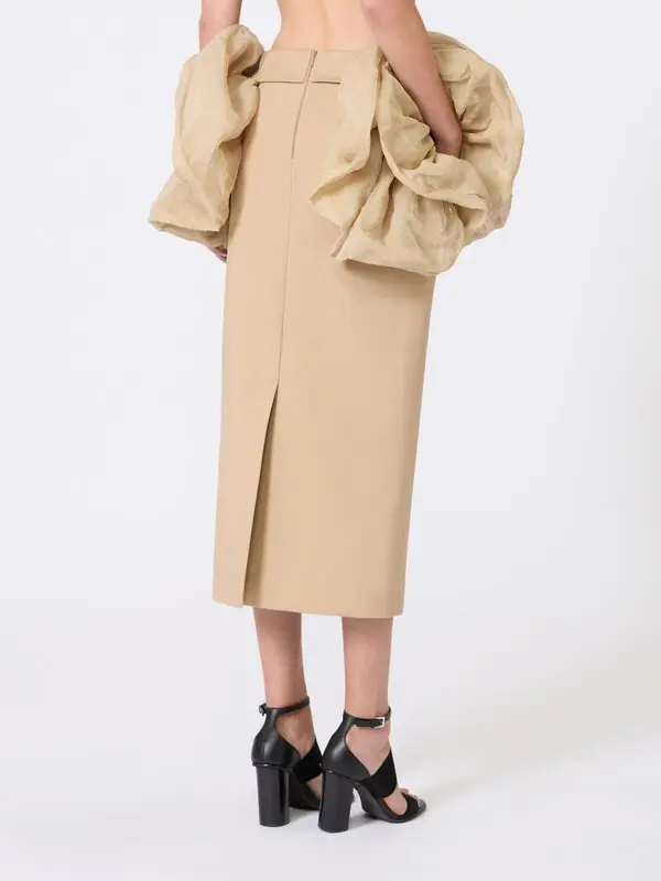 Max Mara Viscose Jersey Midi Skirt With Ruffles