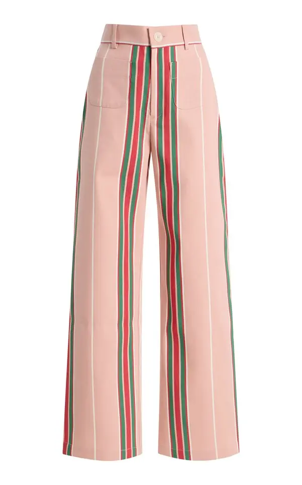 La Veste Pippi Cotton Striped Pants - Pink