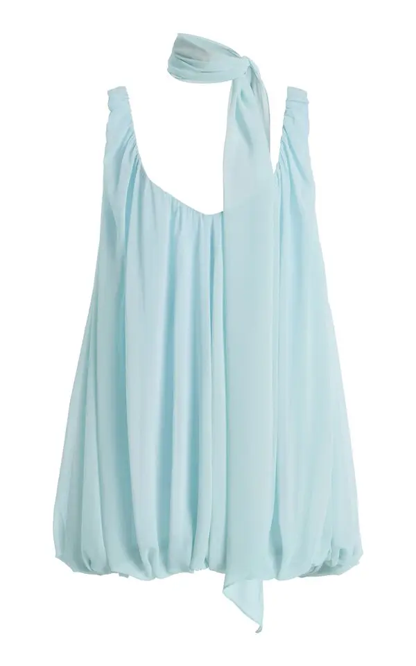 DE LA VALI Exclusive La Isla Isla Chiffon Mini Dress - Blue