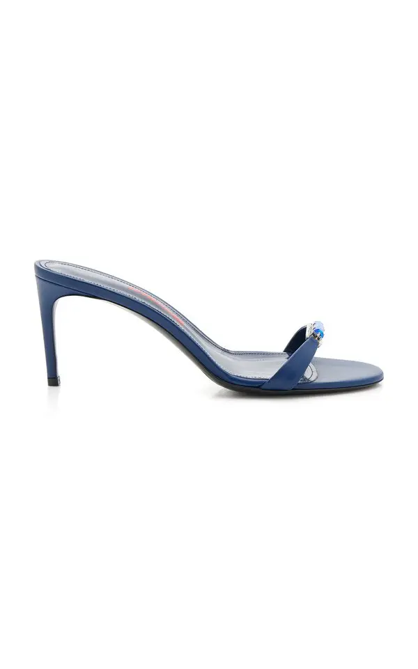 LUCASHEVA La Isla Amelie Leather Sandals - Navy
