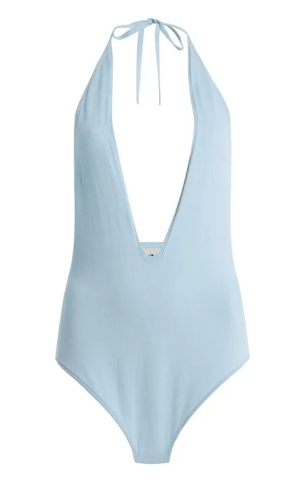 La Veste Exclusive La Isla Cotton Knit Bodysuit - Blue
