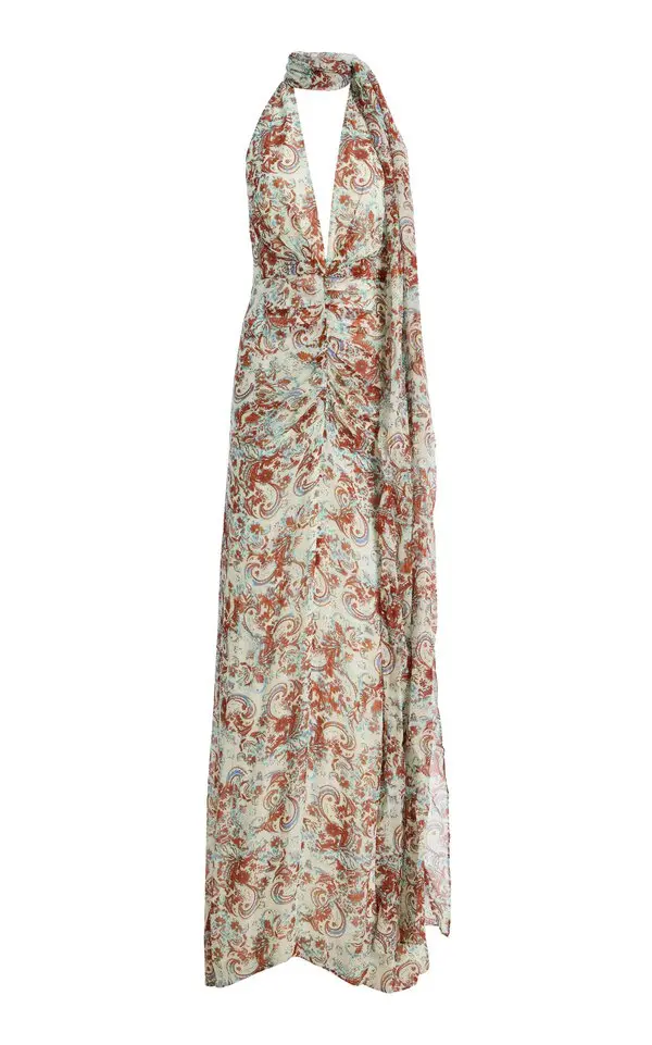 DE LA VALI Exclusive La Isla Formentera Chiffon Maxi Dress - Multi