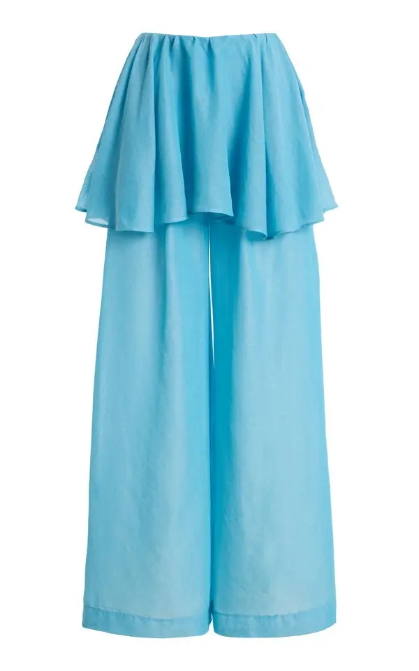 MARRAKSHI LIFE Cotton Peplum Pants - Blue