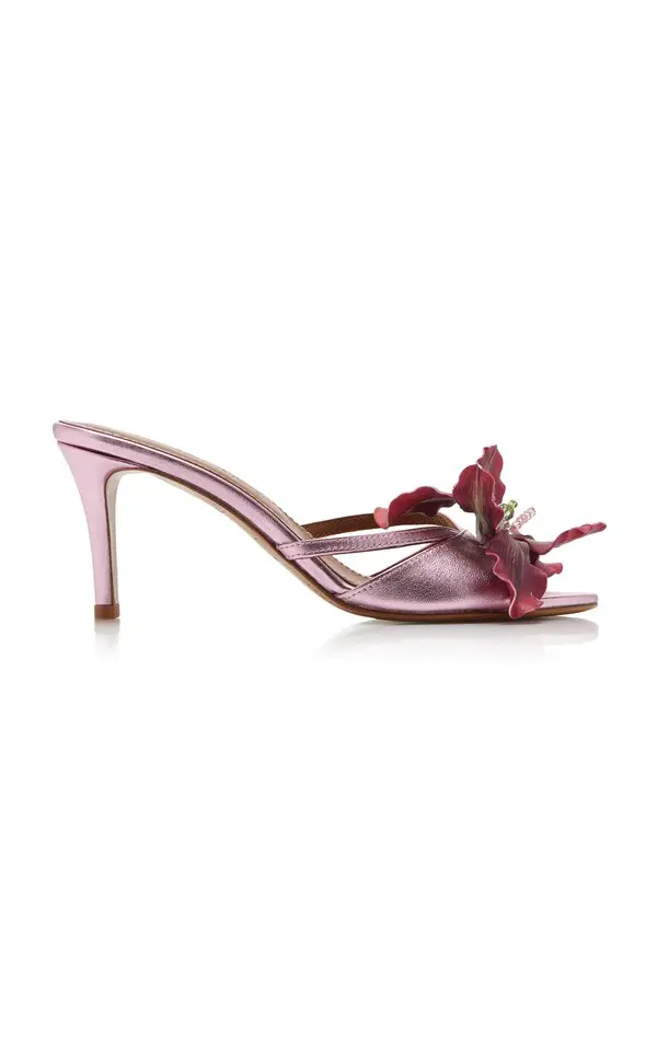 ALAMEDA TURQUESA La Isla Rosaire Leather Mules - Pink