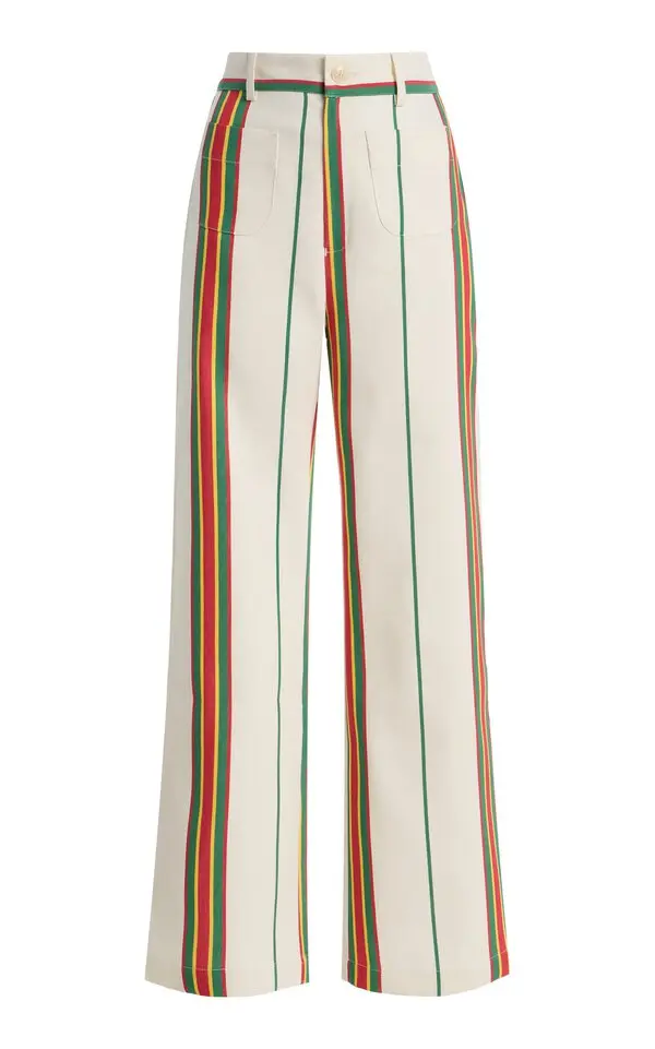 La Veste Cotton Straight-leg Pants - White