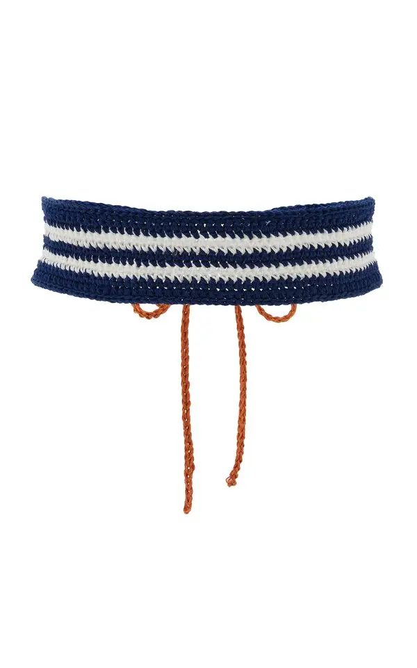 PARDOHATS La Isla Remo Crocheted Linen Belt - Multi