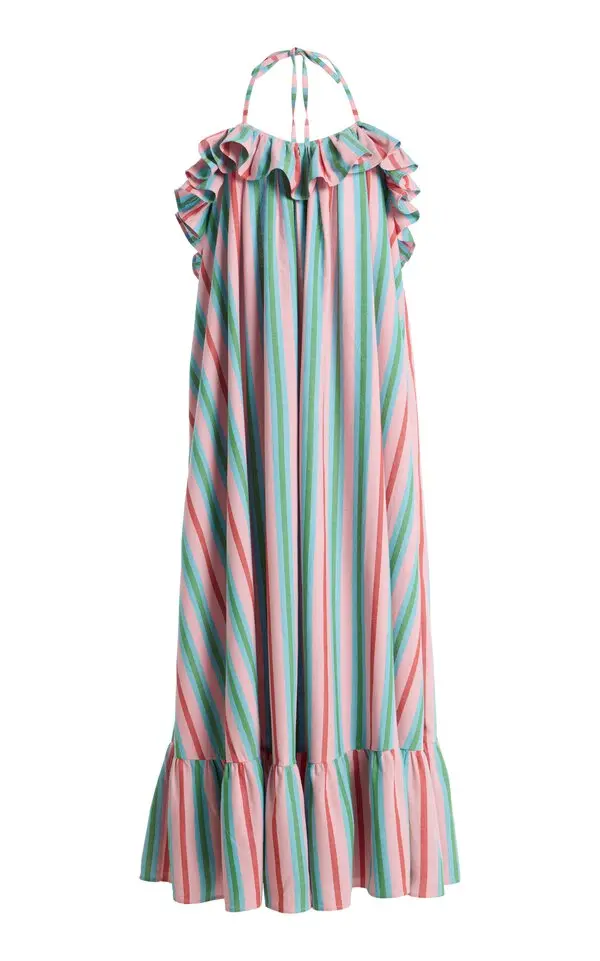 MARRAKSHI LIFE Ruffled Cotton Slip Dress - Pink