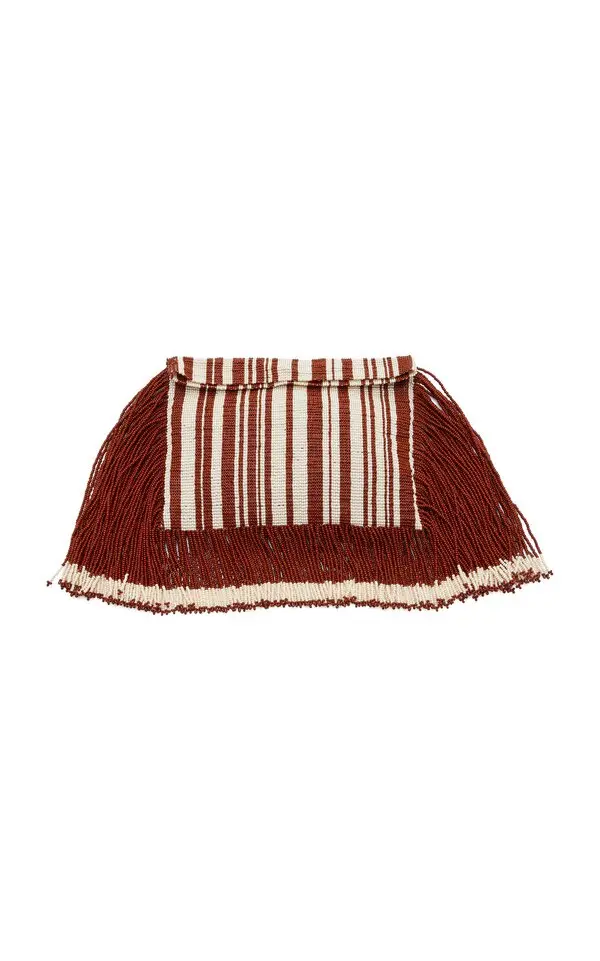 PURA UTZ Exclusive La Isla Beaded Clutch - Stripe