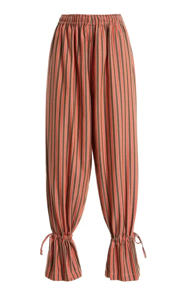 MARRAKSHI LIFE Cotton Drawstring Parachute Pants - Orange