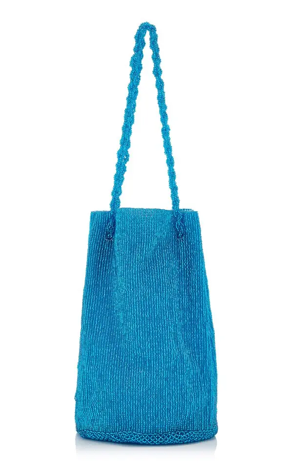 PURA UTZ La Isla Rope Beaded Pouch - Light Blue