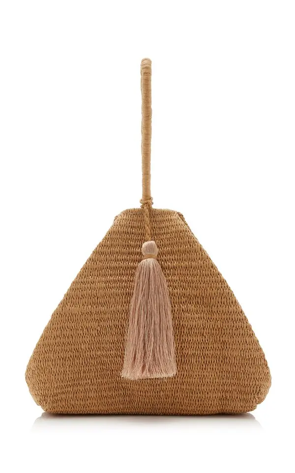 MARLIES GRACE Exclusive La Isla Mara Tasseled Raffia Bag - Neutral