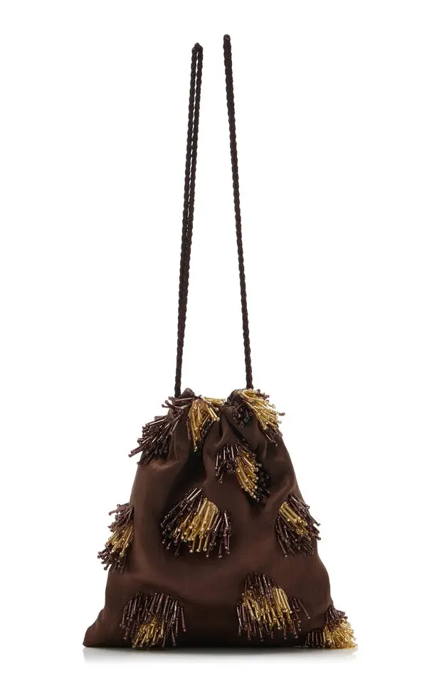 LIZZIE FORTUNATO La Isla Gala Beaded Pouch - Brown