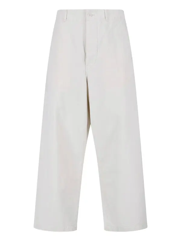 KAPTAIN SUNSHINE Wide Drill Cotton Pants - White
