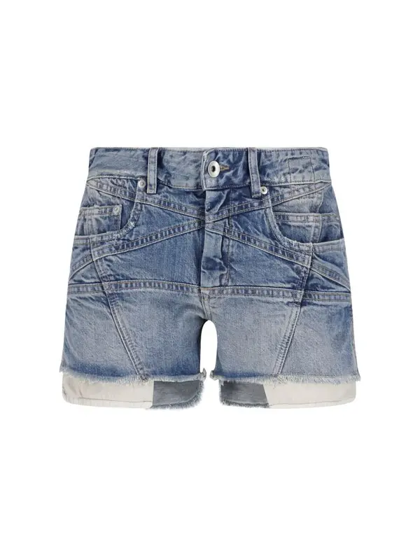 Rick Owens Lana Cutoff Denim Shorts - Light Blue
