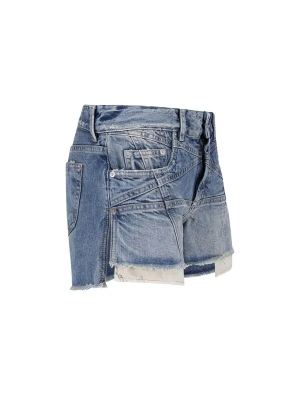 Rick Owens Lana Cutoff Denim Shorts - Light Blue