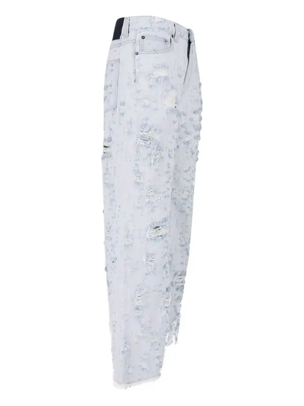 HAIKURE Wide Destroyed Jeans - Light Blue