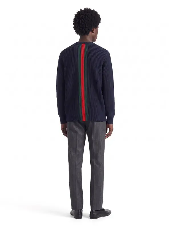Gucci Ribbed Web Sweater