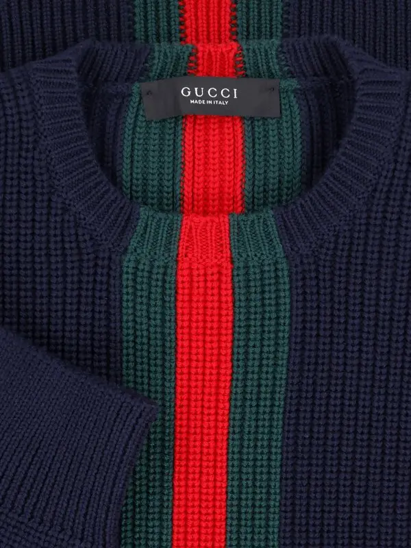 Gucci Ribbed Web Sweater
