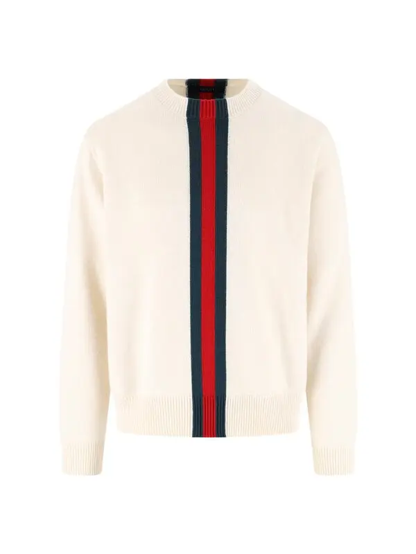 Gucci Ribbed Web Sweater - White