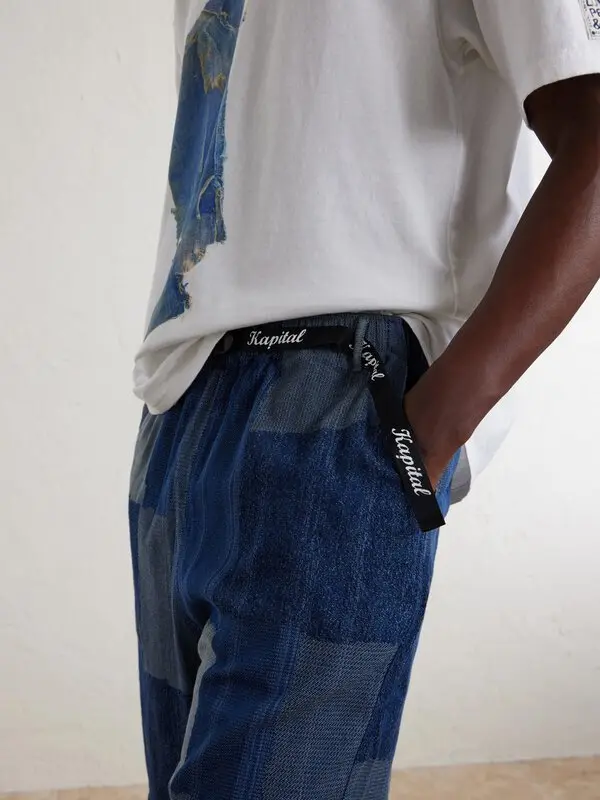 Kapital Tugihagi Straight-leg Patchwork Cotton Shorts