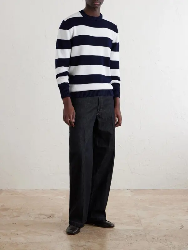 William Lockie Striped Cotton Sweater