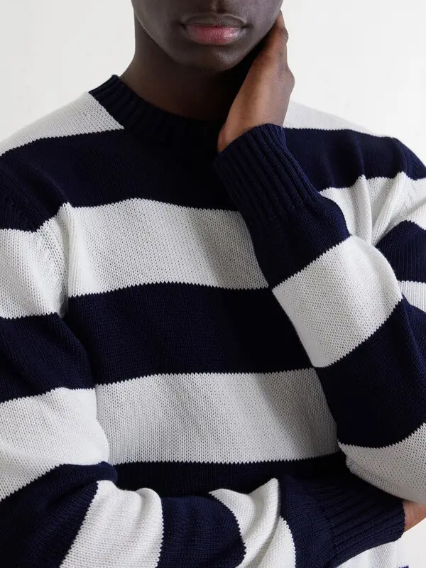 William Lockie Striped Cotton Sweater