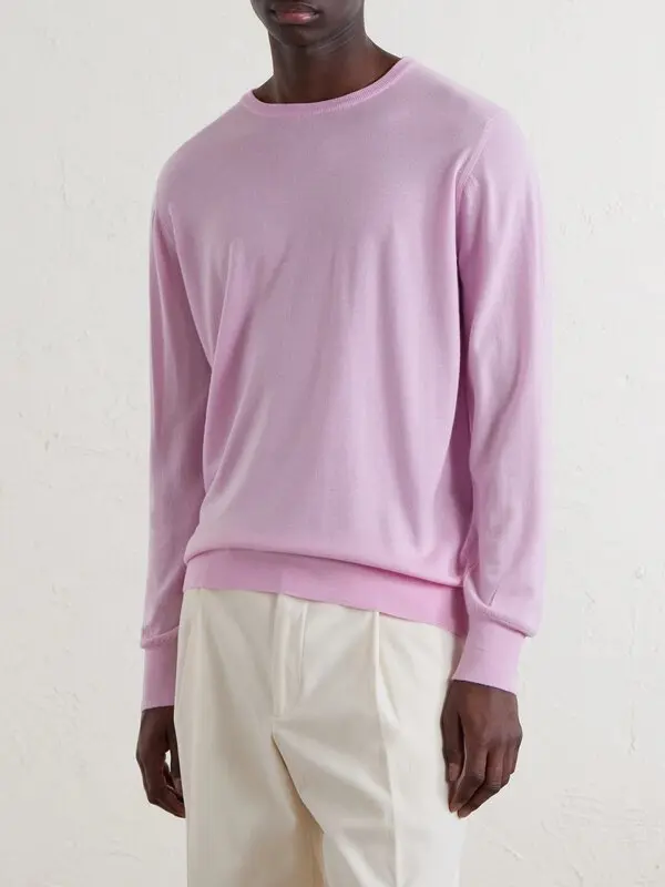 William Lockie Merino Wool Crewneck Sweater - Pink