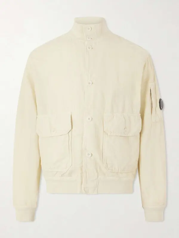 C.P. COMPANY Twill Button-down Jacket - Cream
