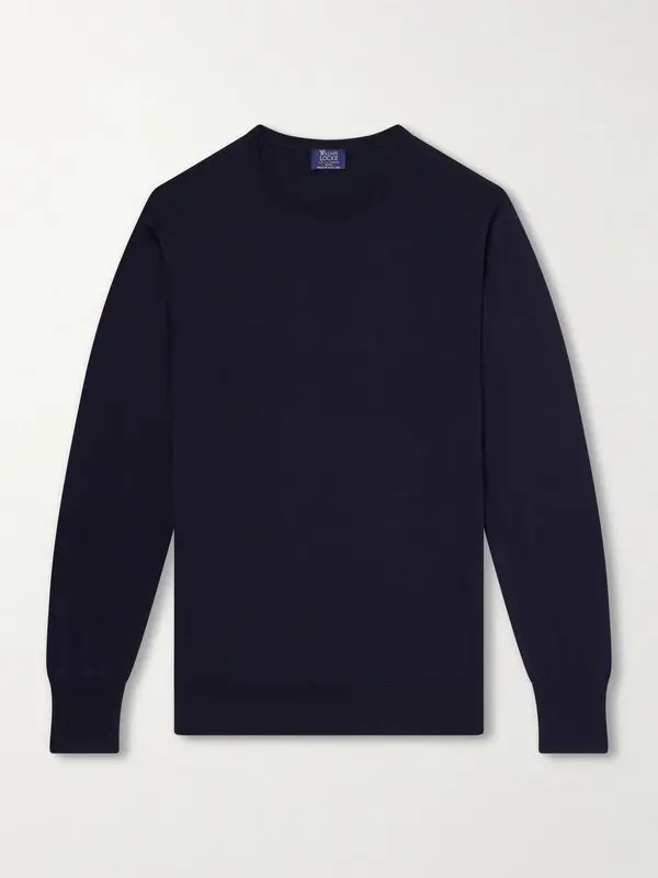 William Lockie Merino Wool Crewneck Sweater - Blue