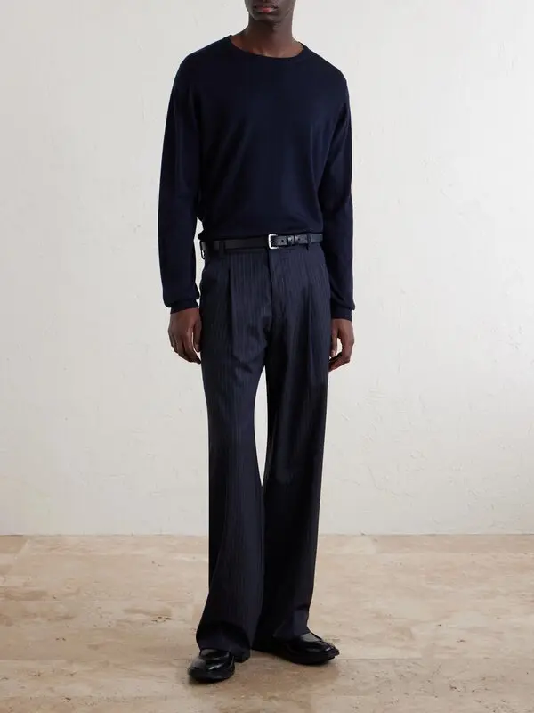 William Lockie Merino Wool Crewneck Sweater - Blue