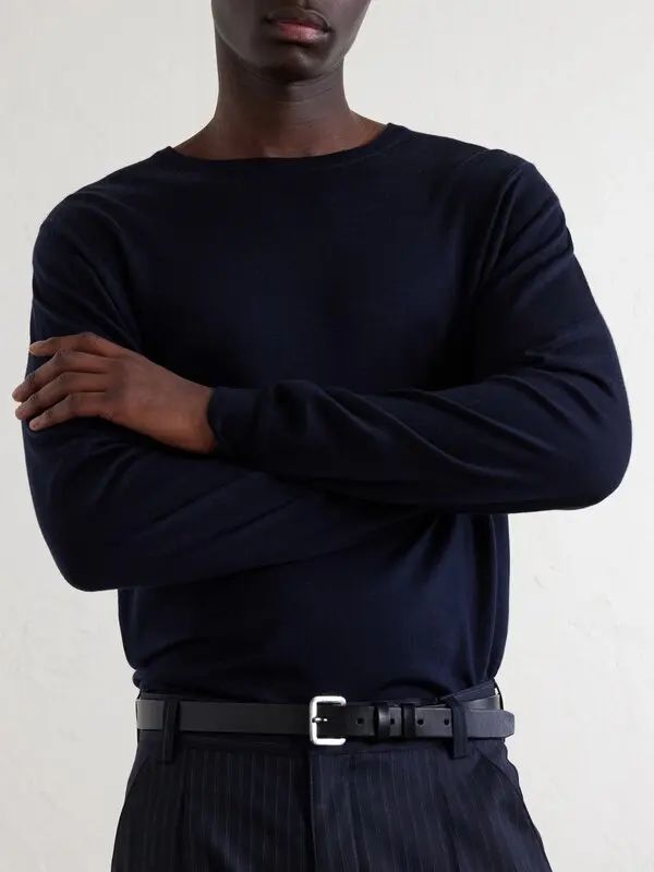 William Lockie Merino Wool Crewneck Sweater - Blue