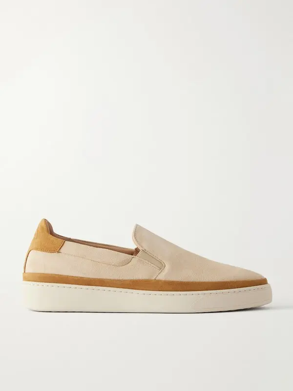Mulo Suede Slip-on Sneakers - Neutrals