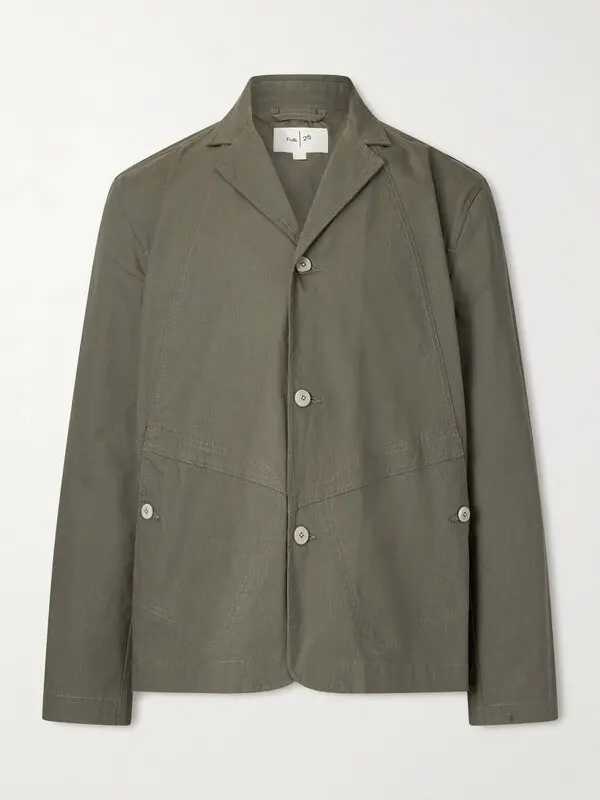 Folk Cotton-ripstop Blazer - Green