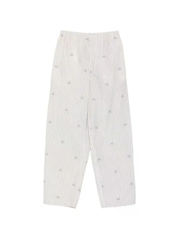 Jacquemus Stripe-pattern Embroidered Trousers - White