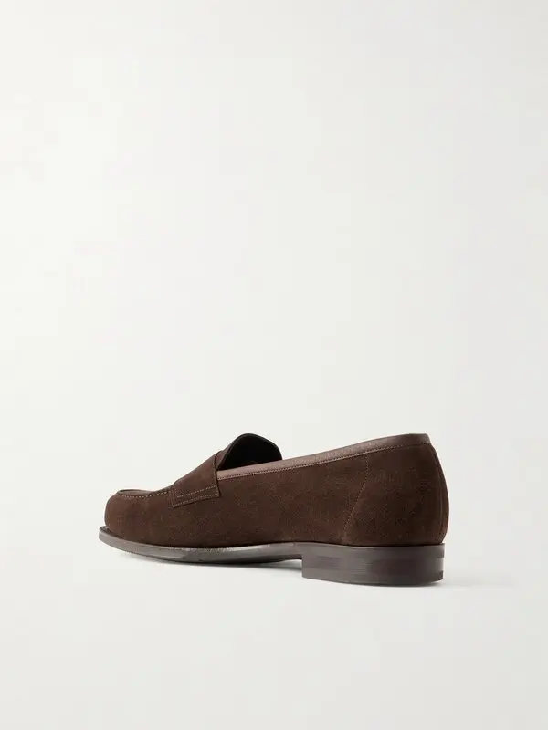 EDWARD GREEN Pimlico Suede Penny Loafers