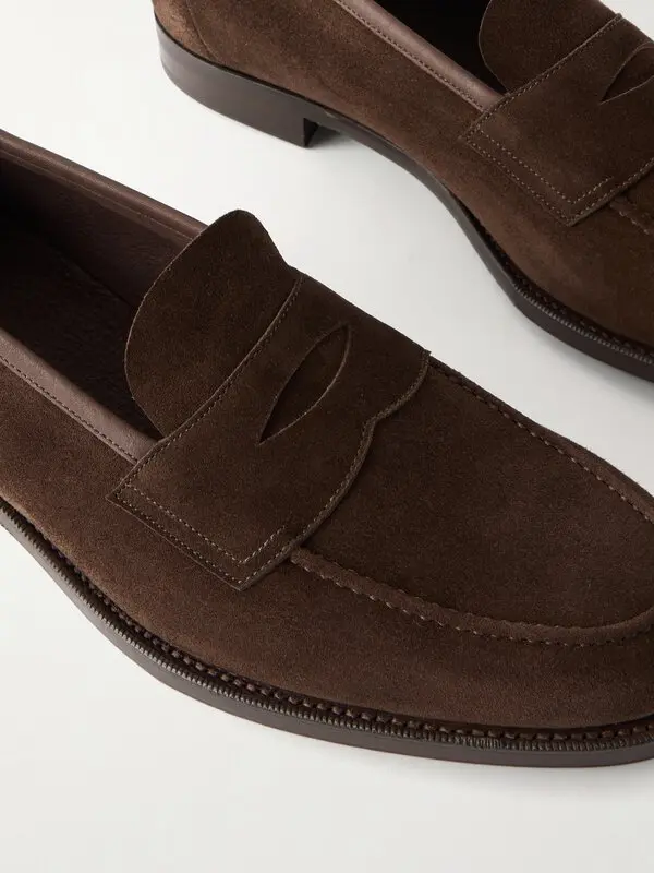 EDWARD GREEN Pimlico Suede Penny Loafers