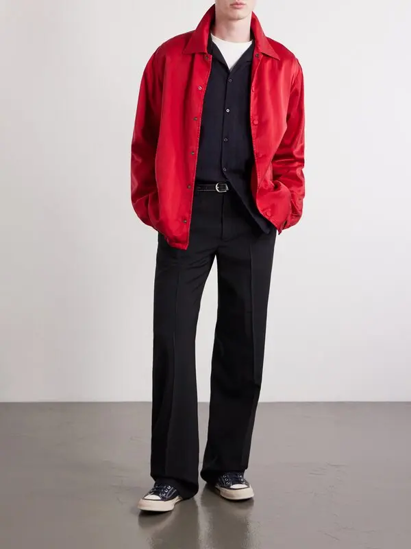 A.PRESSE Camp-collar Checked Silk Shirt - Blue