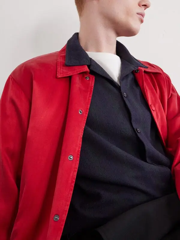 A.PRESSE Camp-collar Checked Silk Shirt - Blue
