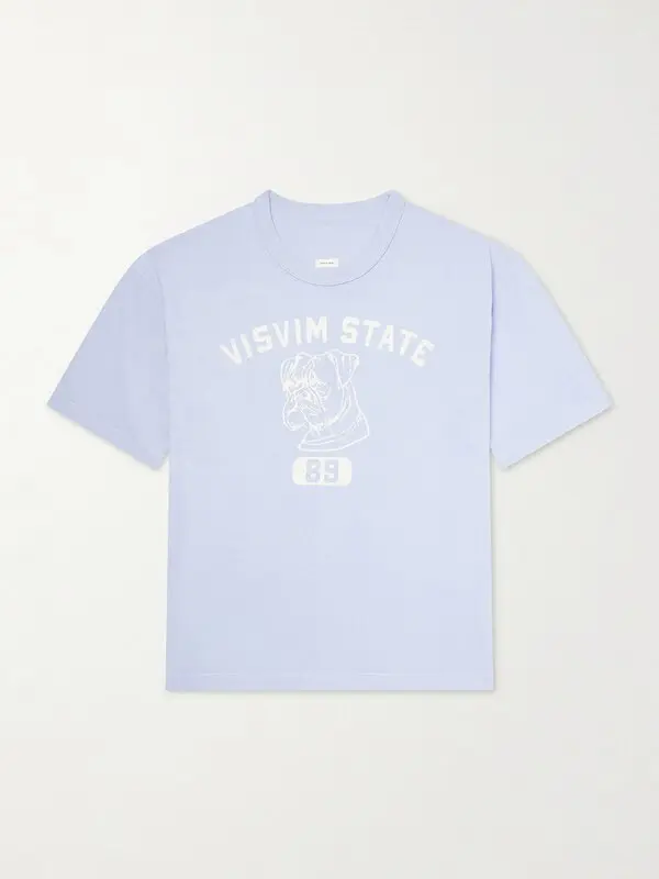 Visvim Jumbo Printed Cotton-jersey T-shirt - Blue