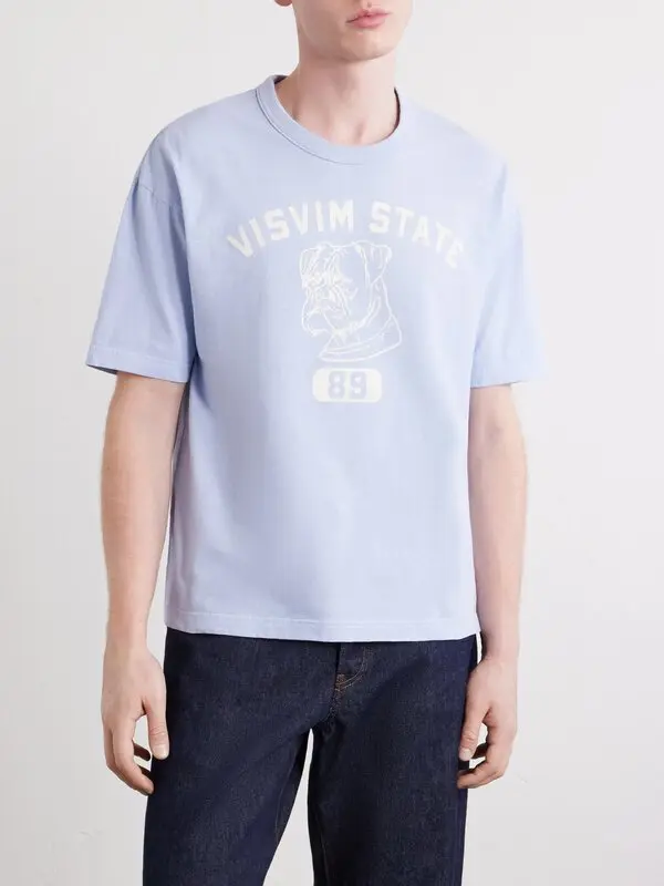 Visvim Jumbo Printed Cotton-jersey T-shirt - Blue